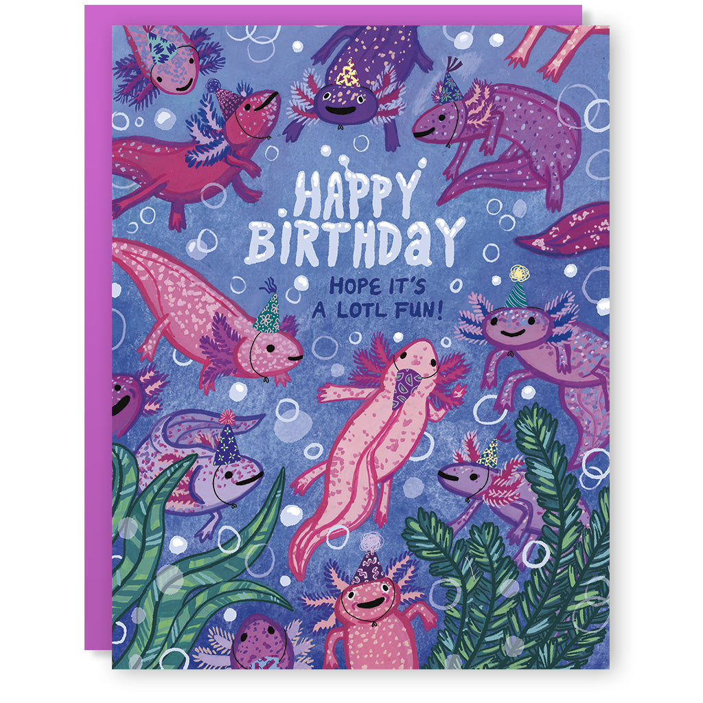 Axolotl Birthday Card — Party Mouse Studio
