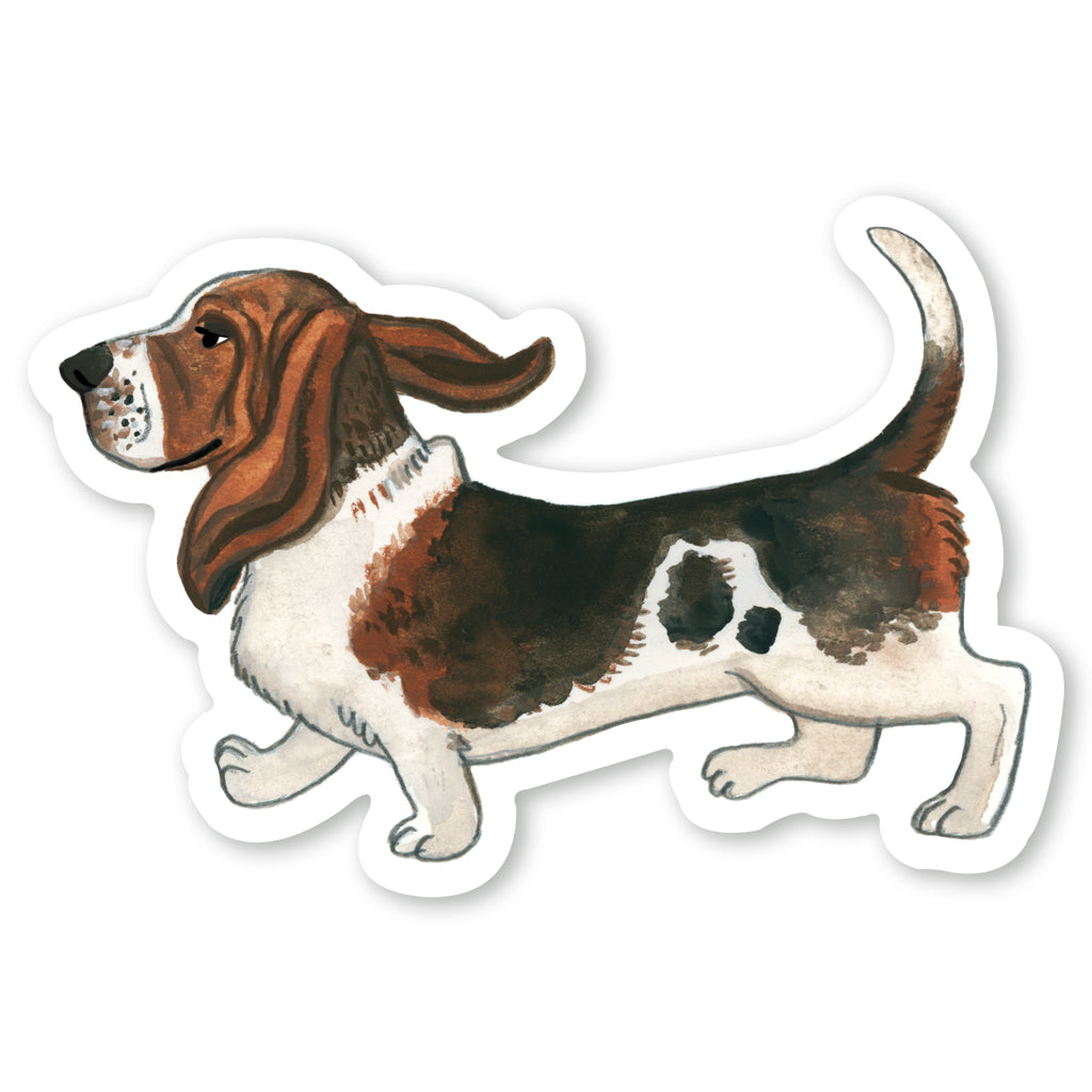 Basset Hound Sticker by Party Mouse Studio