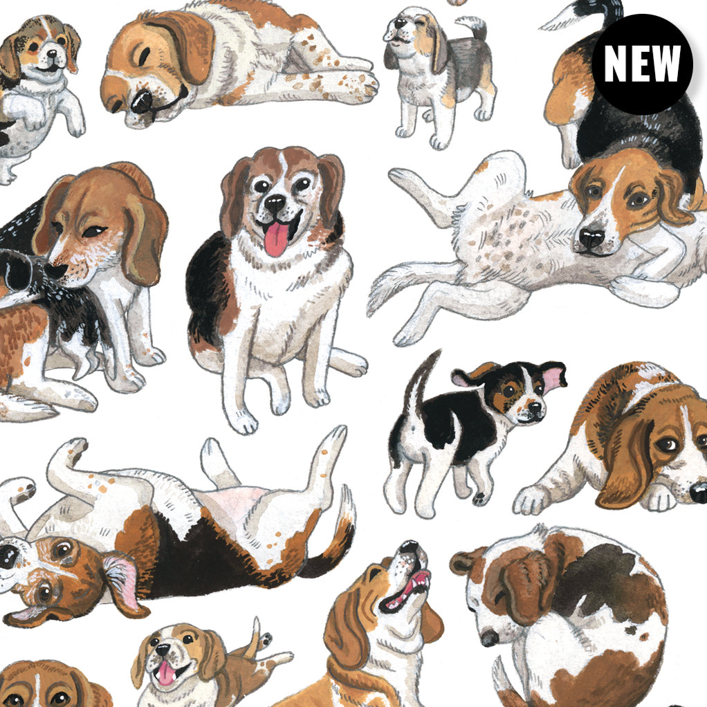 Beagle Dog Art Print by Party Mouse Studio