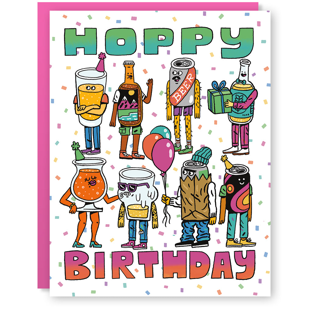 Beer Birthday Card (W) — Party Mouse Studio