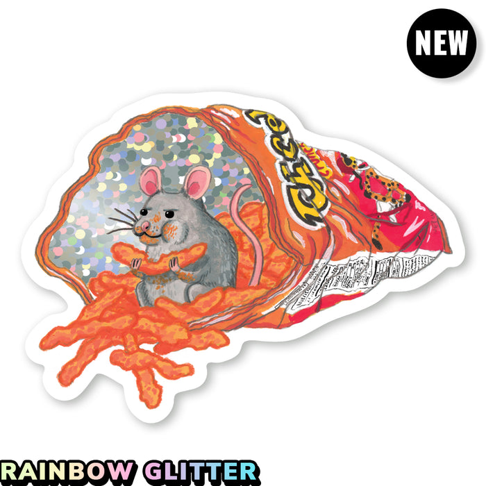 Cheeto Mouse Sticker — Party Mouse Studio