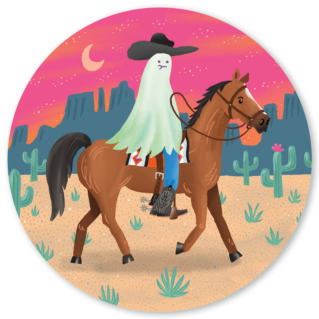 Cowboy Ghost Sticker by Party Mouse Studio