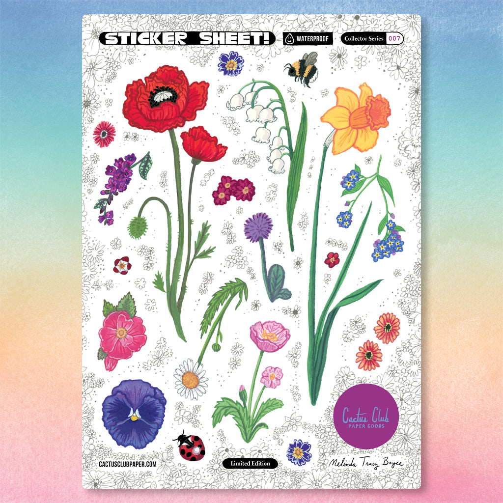 Flower Garden Sticker Sheet — Party Mouse Studio