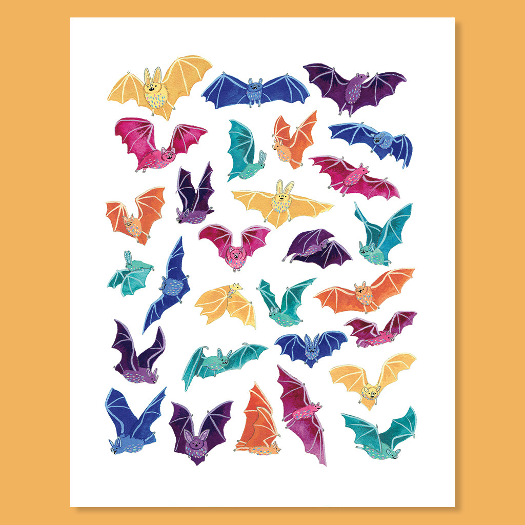 Bat Bonanza Art Print by Party Mouse Studio