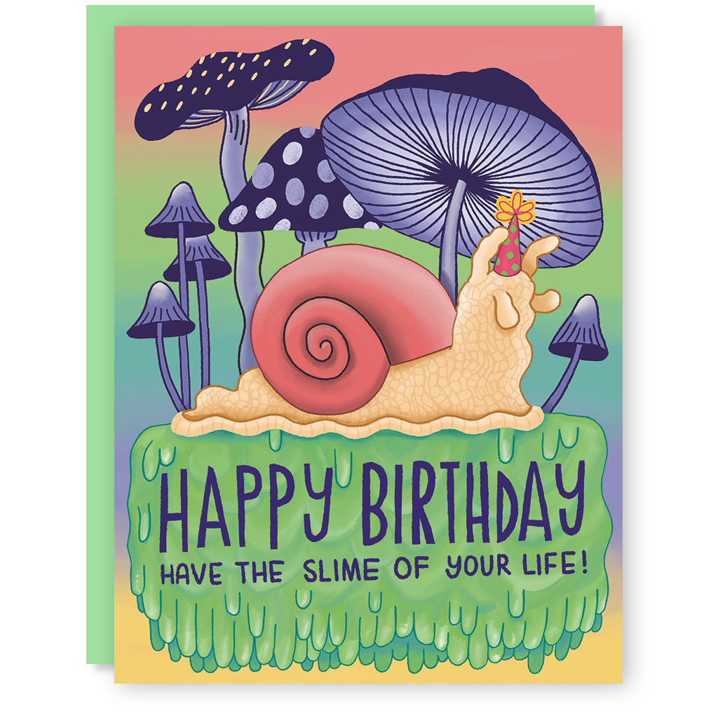 Snail Birthday Card (W) — Party Mouse Studio