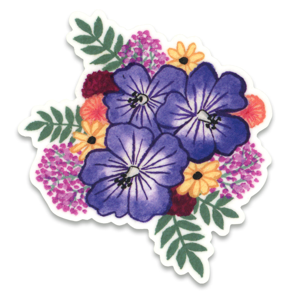 Geranium Sticker by Party Mouse Studio