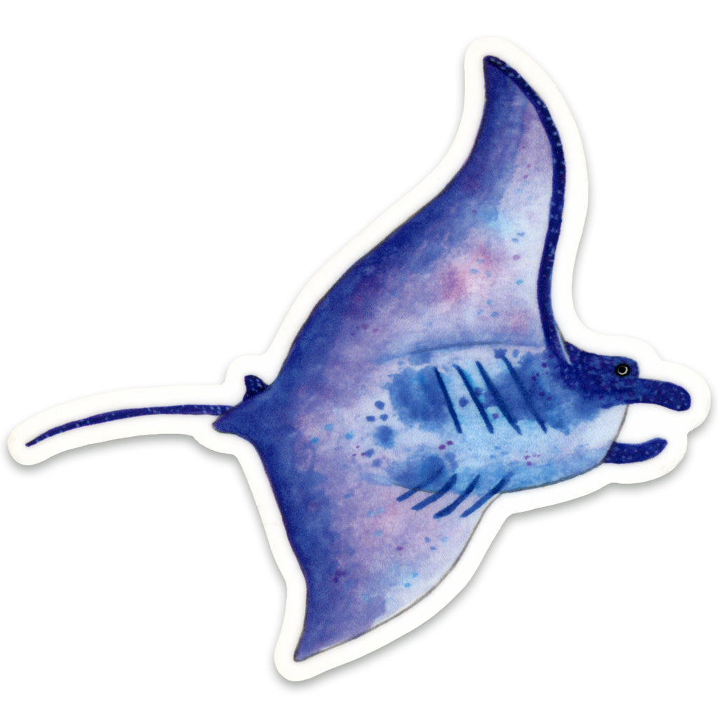 Manta Ray Sticker by Party Mouse Studio