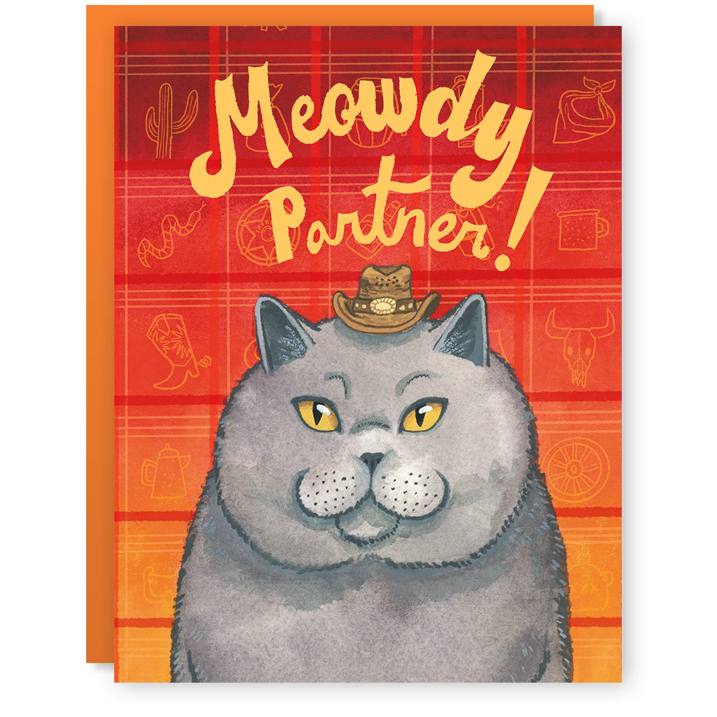 Meowdy Partner Card — Party Mouse Studio