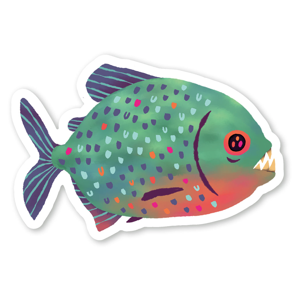 Piranha Sticker by Party Mouse Studio