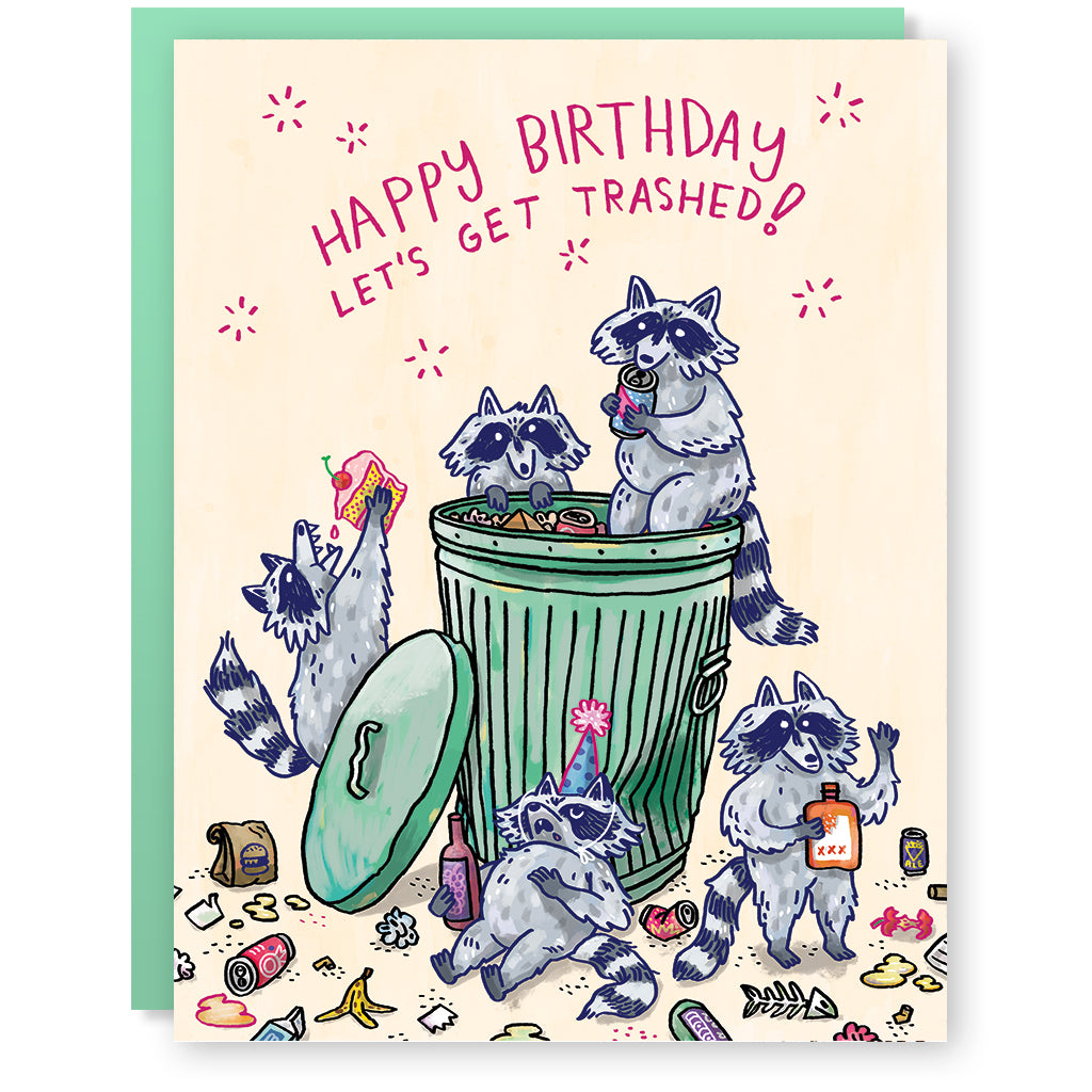 Birthday Raccoons Card — Party Mouse Studio