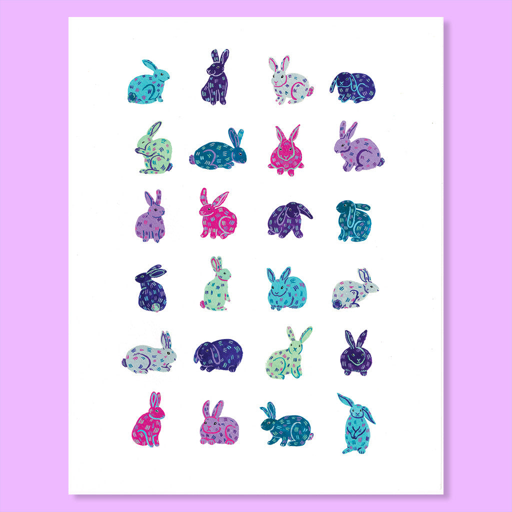 Rabbit Warren Art Print by Party Mouse Studio
