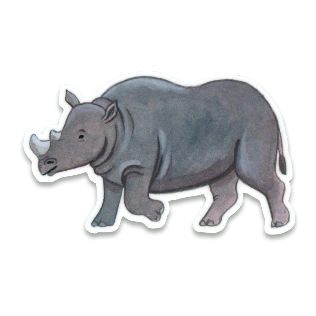 Rhino Sticker (W) — Party Mouse Studio